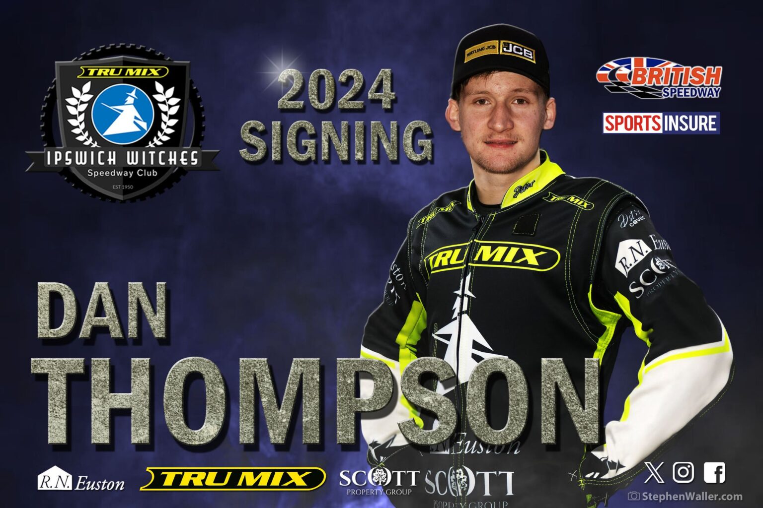 Dan Thompson completes the 2024 Ipswich Witches - Speedway Hub UK